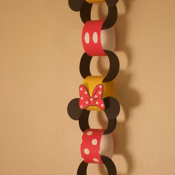 Mickey Mouse Paper Chain - Etsy