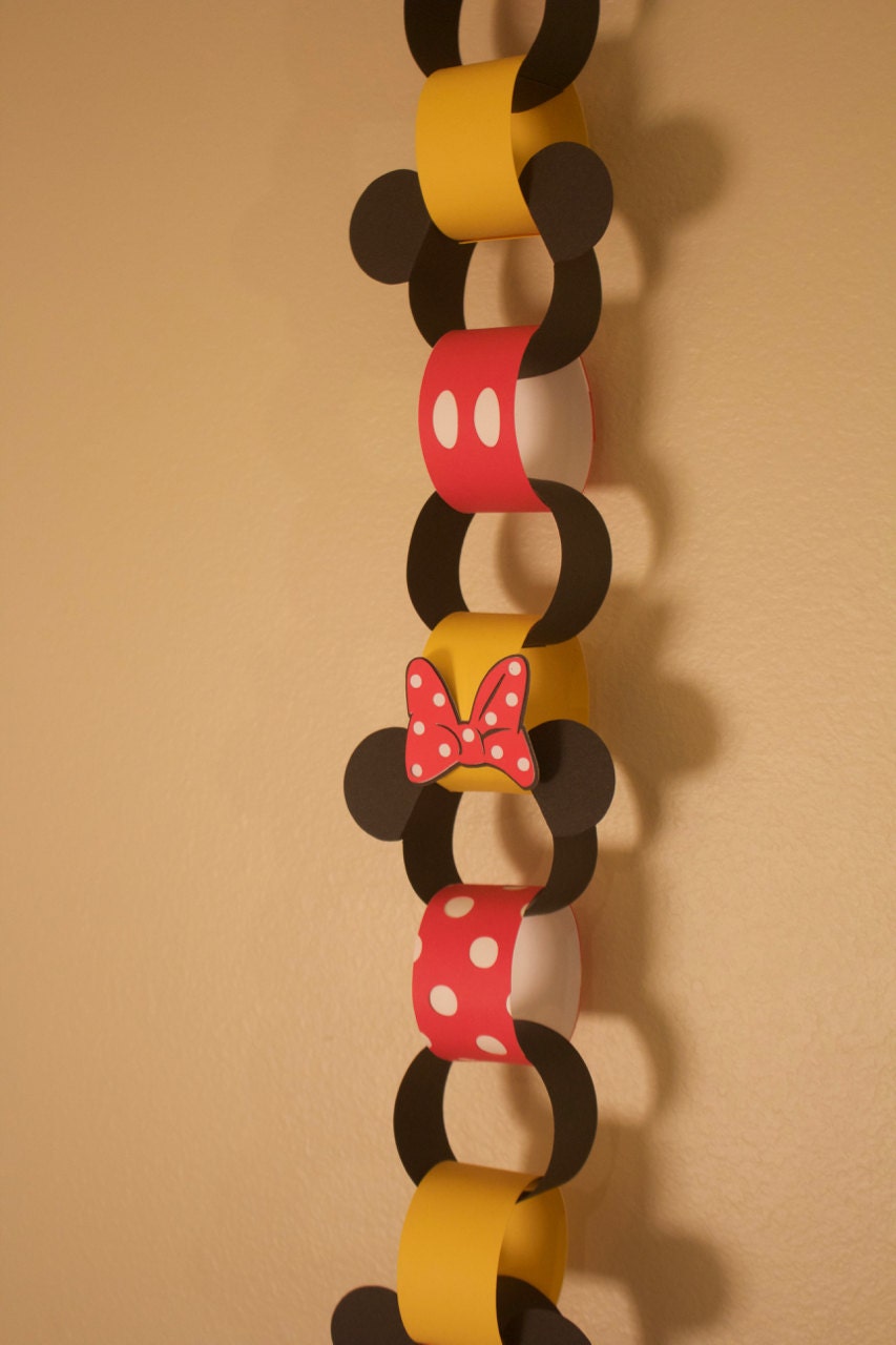 Mickey and Minnie Countdown Chain - Classic - Etsy