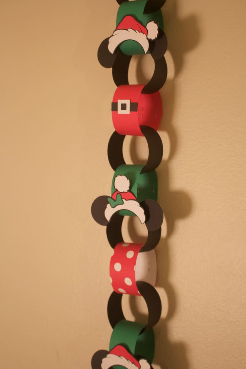 Mickey and Minnie Countdown Chain Christmas - Etsy