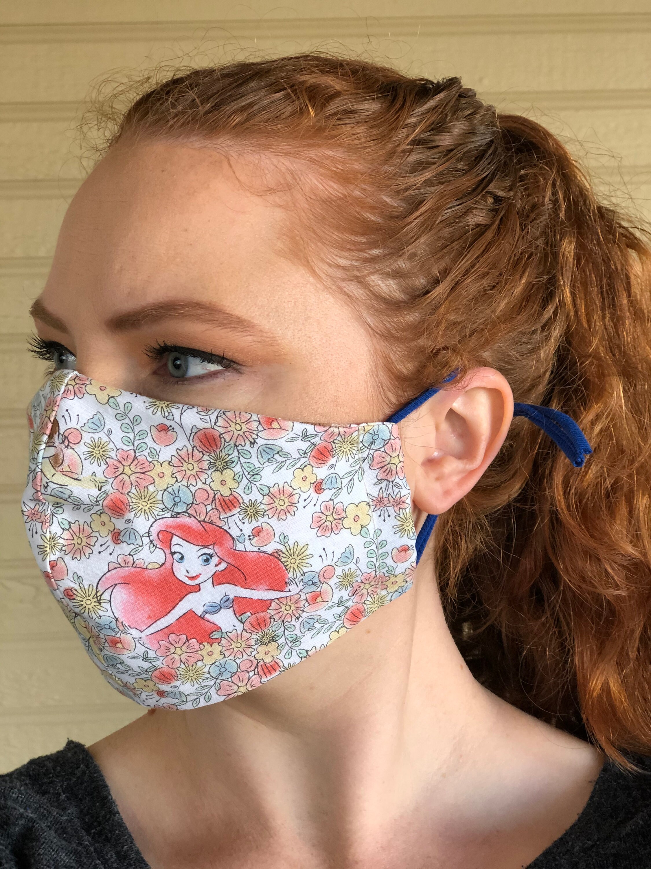 Disney Princess Face Mask with filter pocket wire nose and | Etsy