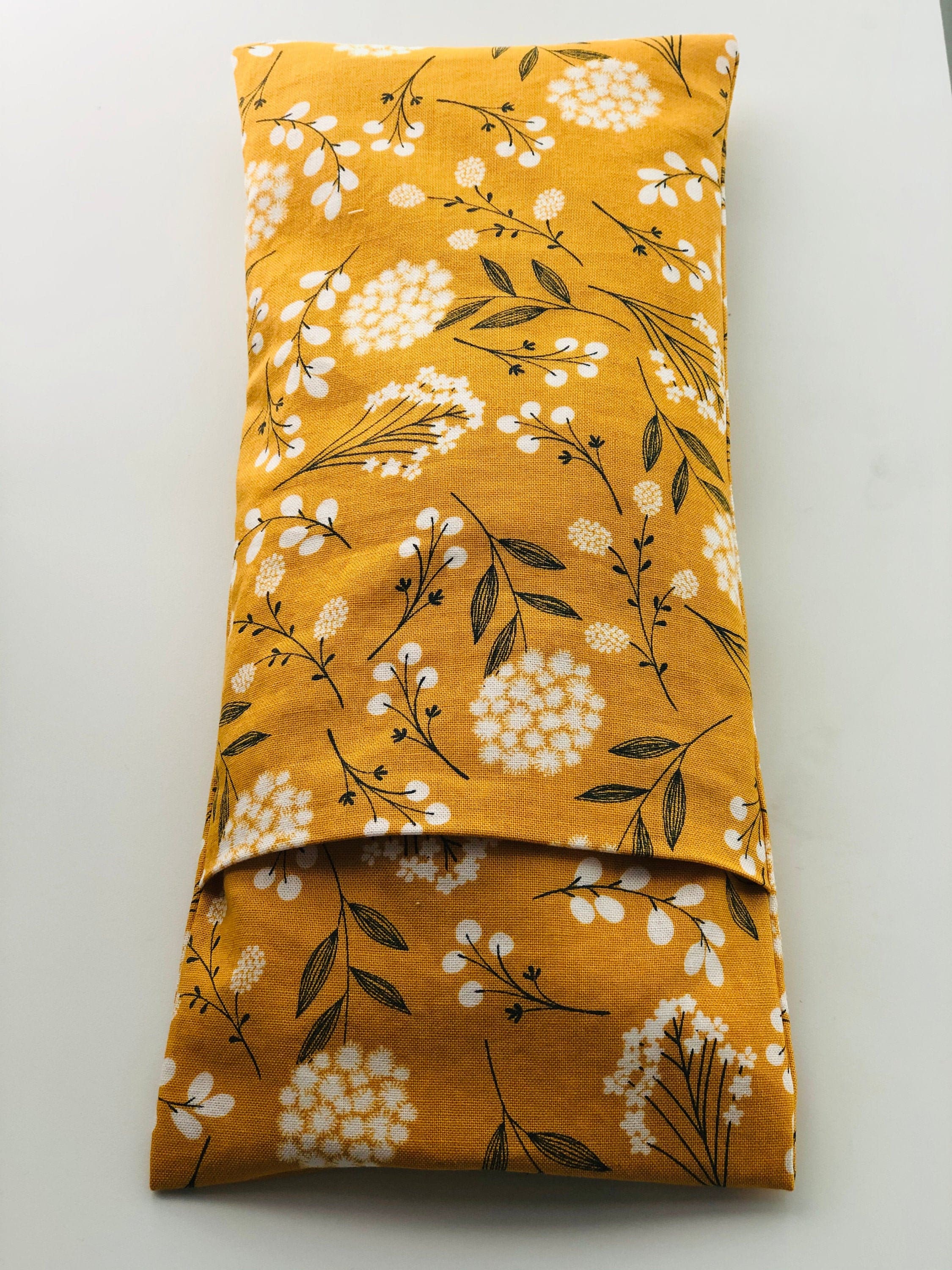 Mustard Floral Microwave Heating Pad With Washable Cover. Rice and ...
