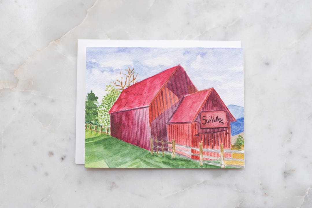Sun Valley Red Barn Card - Etsy