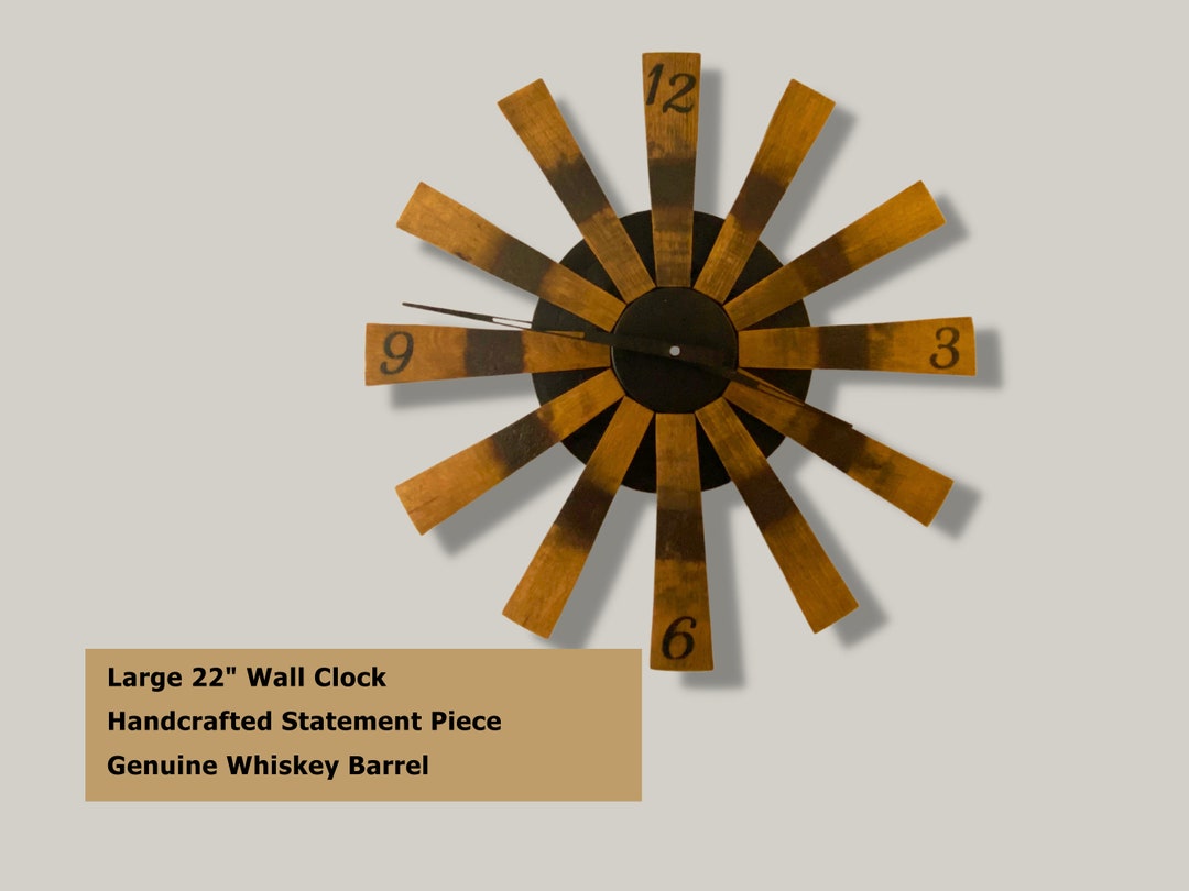 Handcrafted Bourbon Barrel Clock Made From Retired Whiskey Barrel ...