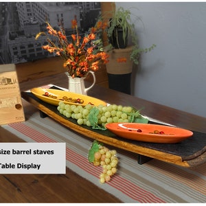 Handcrafted Bourbon Barrel Stave Table Centerpiece: Rustic Whiskey ...