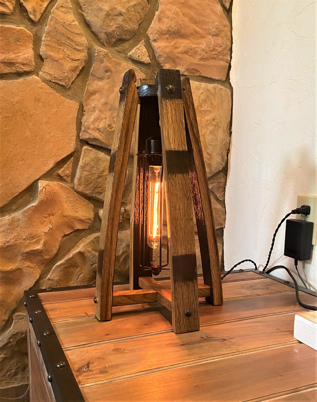 Whiskey Barrel Stave Table Lamp Ideal for the Whiskey Lover, Rustic ...