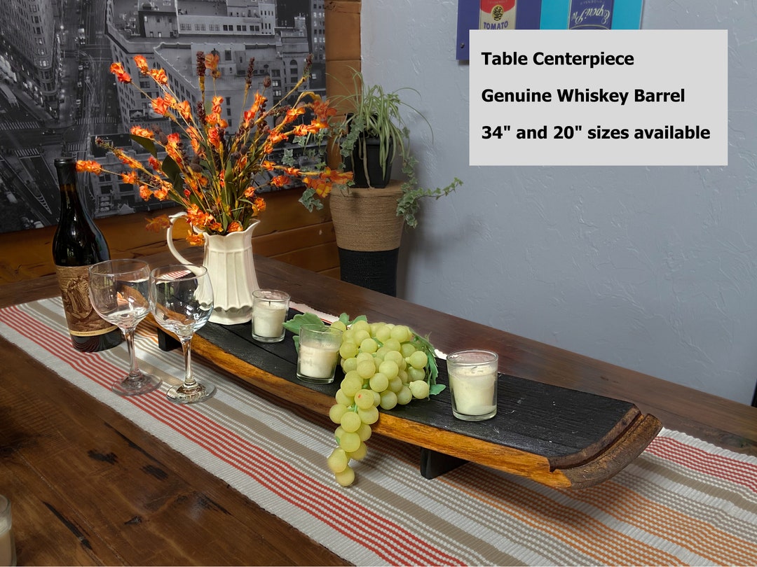 Rustic Bourbon Barrel Stave Table Centerpiece - Handcrafted Whiskey ...