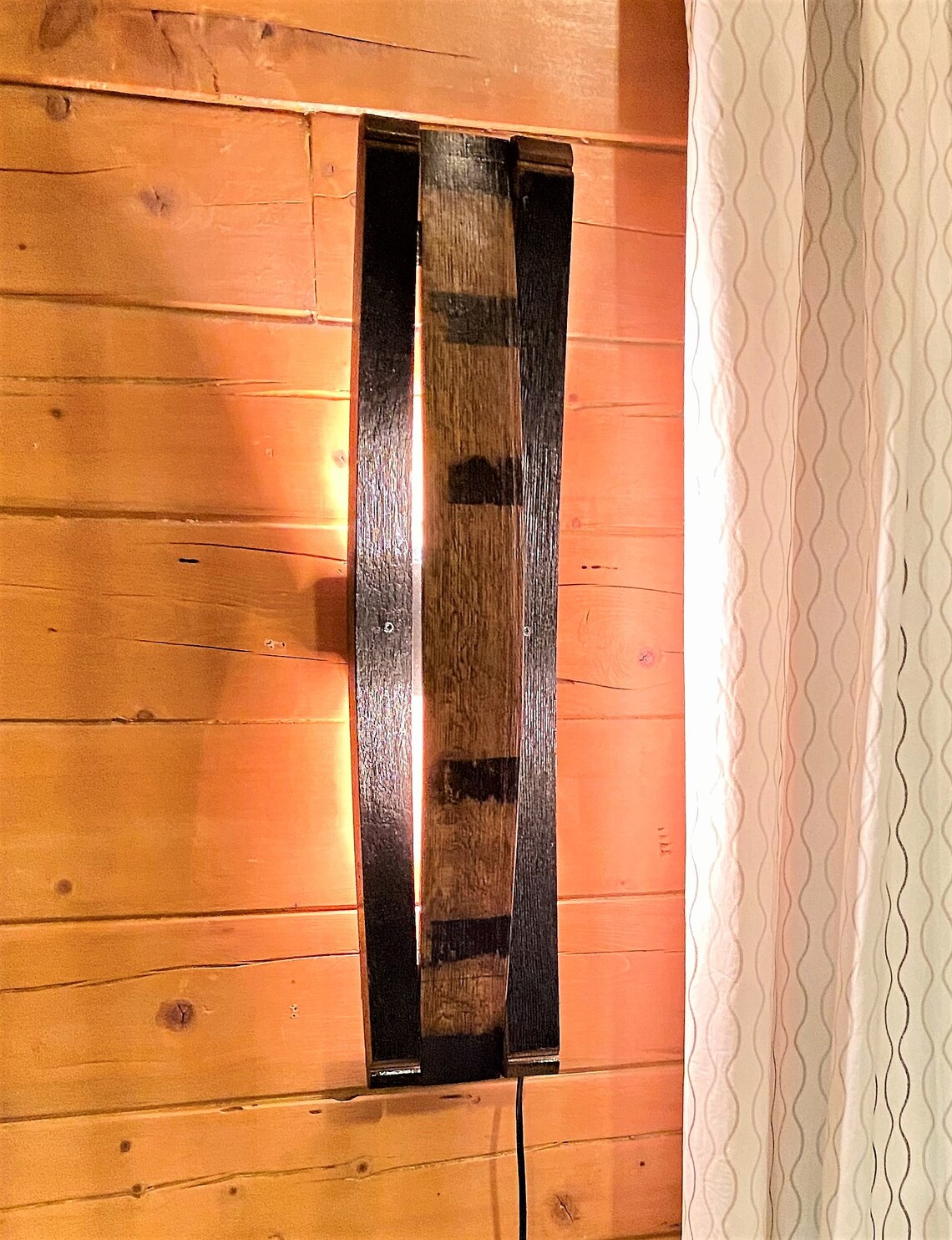 Bourbon Barrel Stave Sconce: Rustic Bar Room Wall Lighting - Etsy