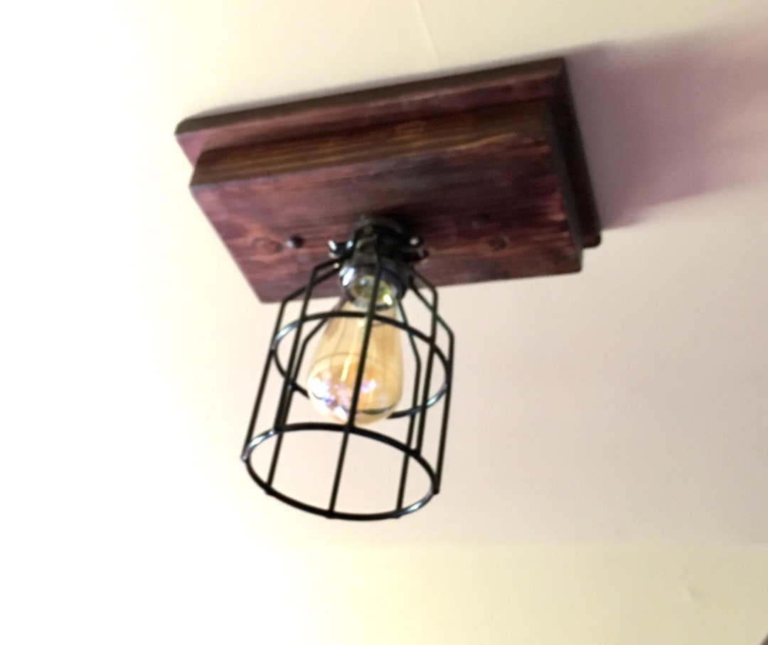 Rustic Wooden Beam Light Fixture, Farmhouse Ceiling Lighting - Etsy