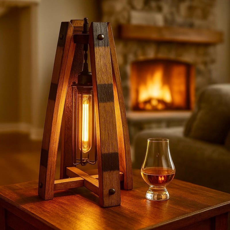 Whiskey Barrel Desk Lamp - Etsy