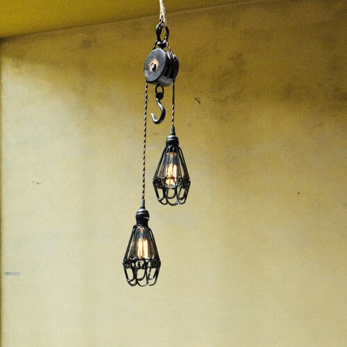 Wooden Ladder Pendant Chandelier Rustic Farmhouse Lighting - Etsy