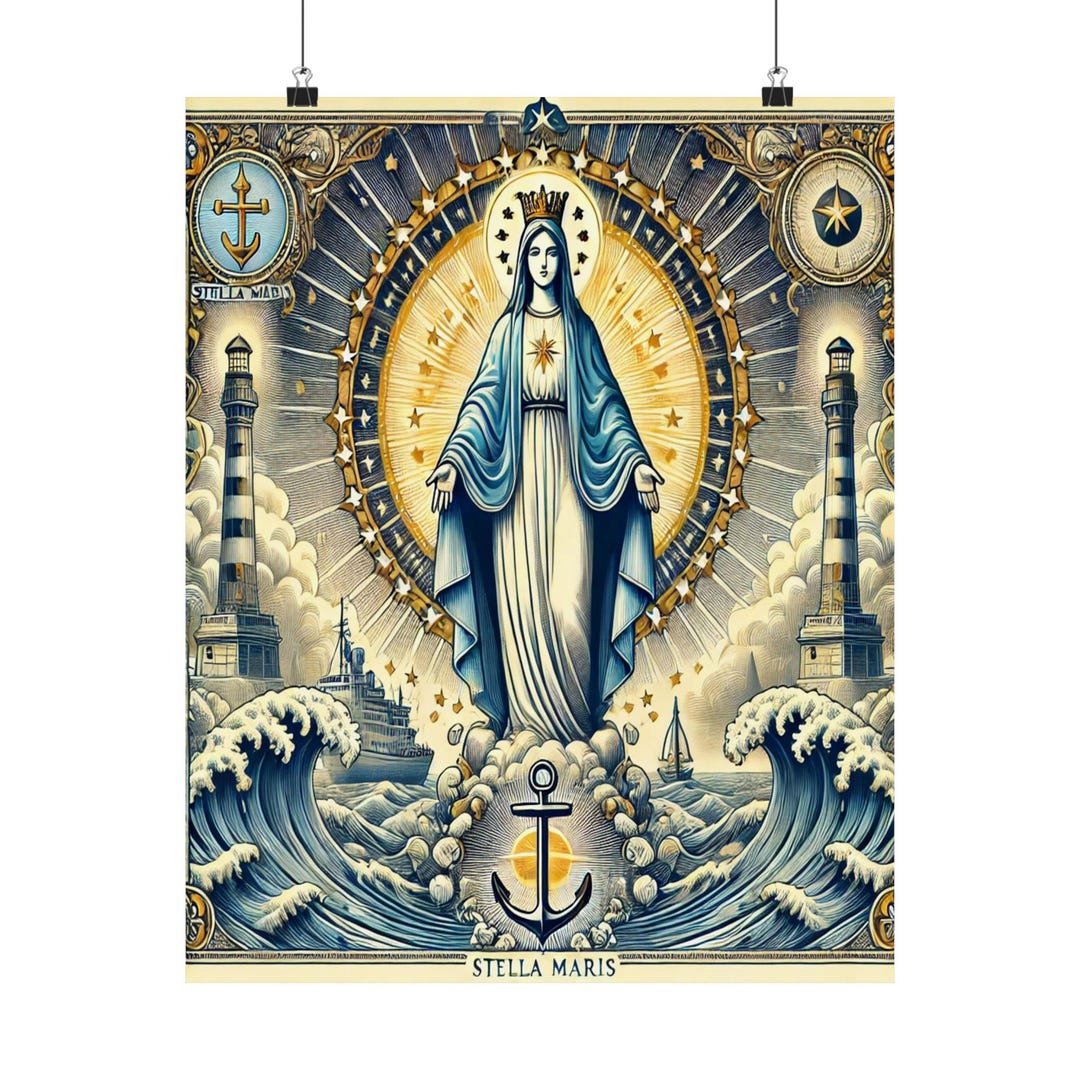 Stella Maris Poster, Star of the Sea, Marian Poster, Wall Art Print ...