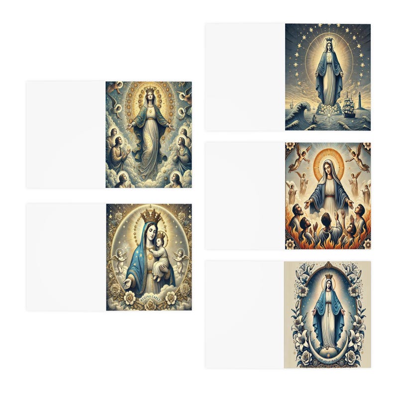 5-pack, Blessed Mother Cards, Greeting Cards, Marian Images, Virgin ...