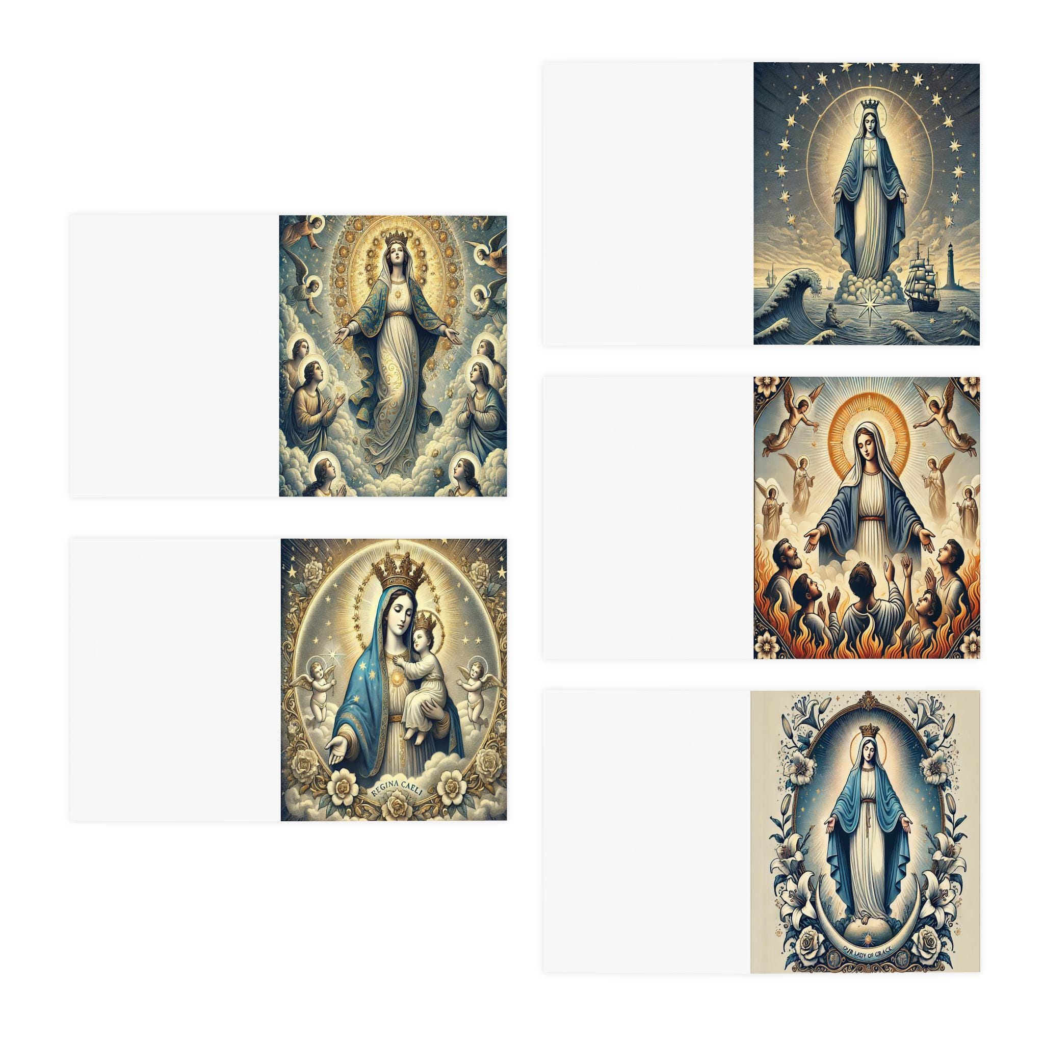 5-pack, Blessed Mother Cards, Greeting Cards, Marian Images, Virgin ...