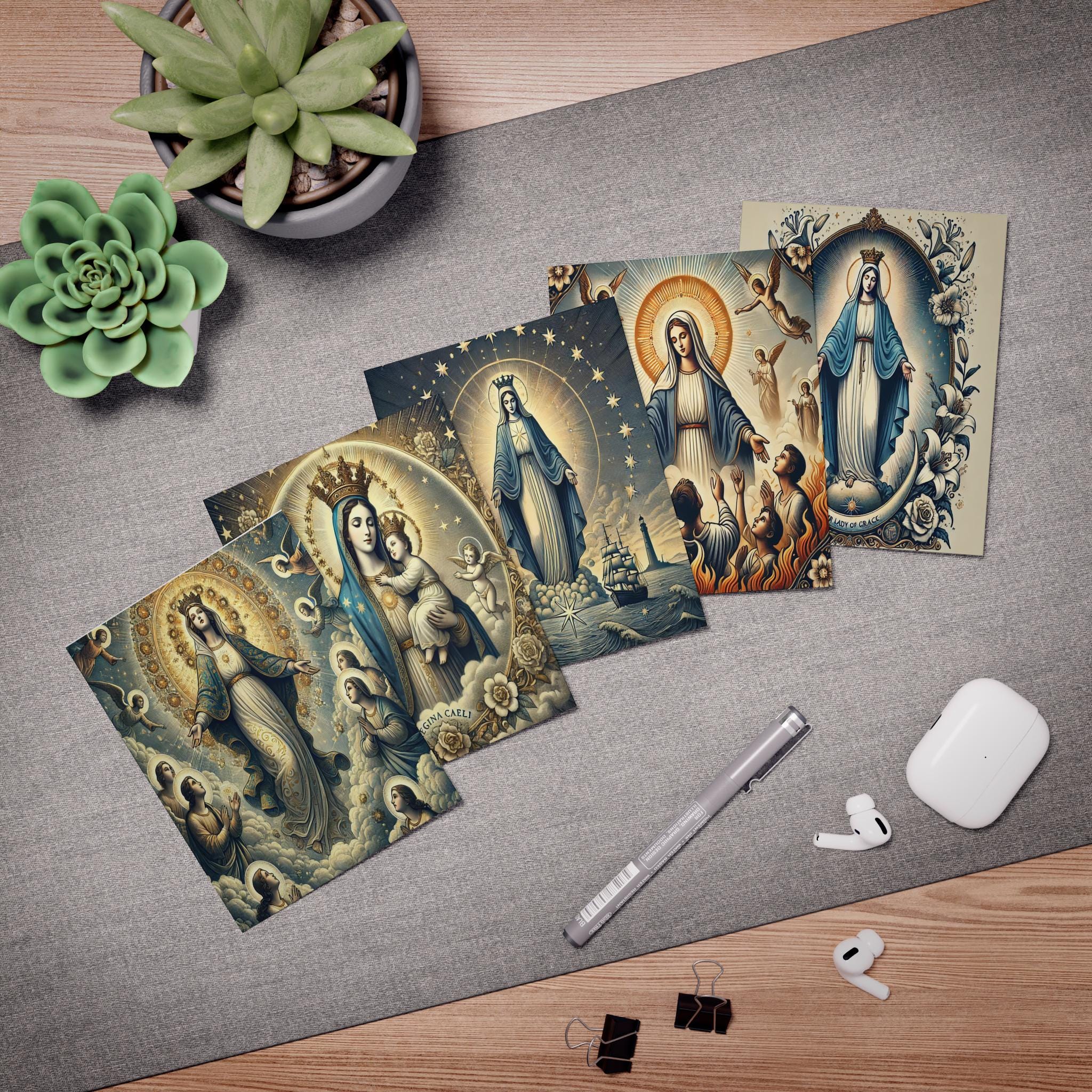 5-pack, Blessed Mother Cards, Greeting Cards, Marian Images, Virgin ...