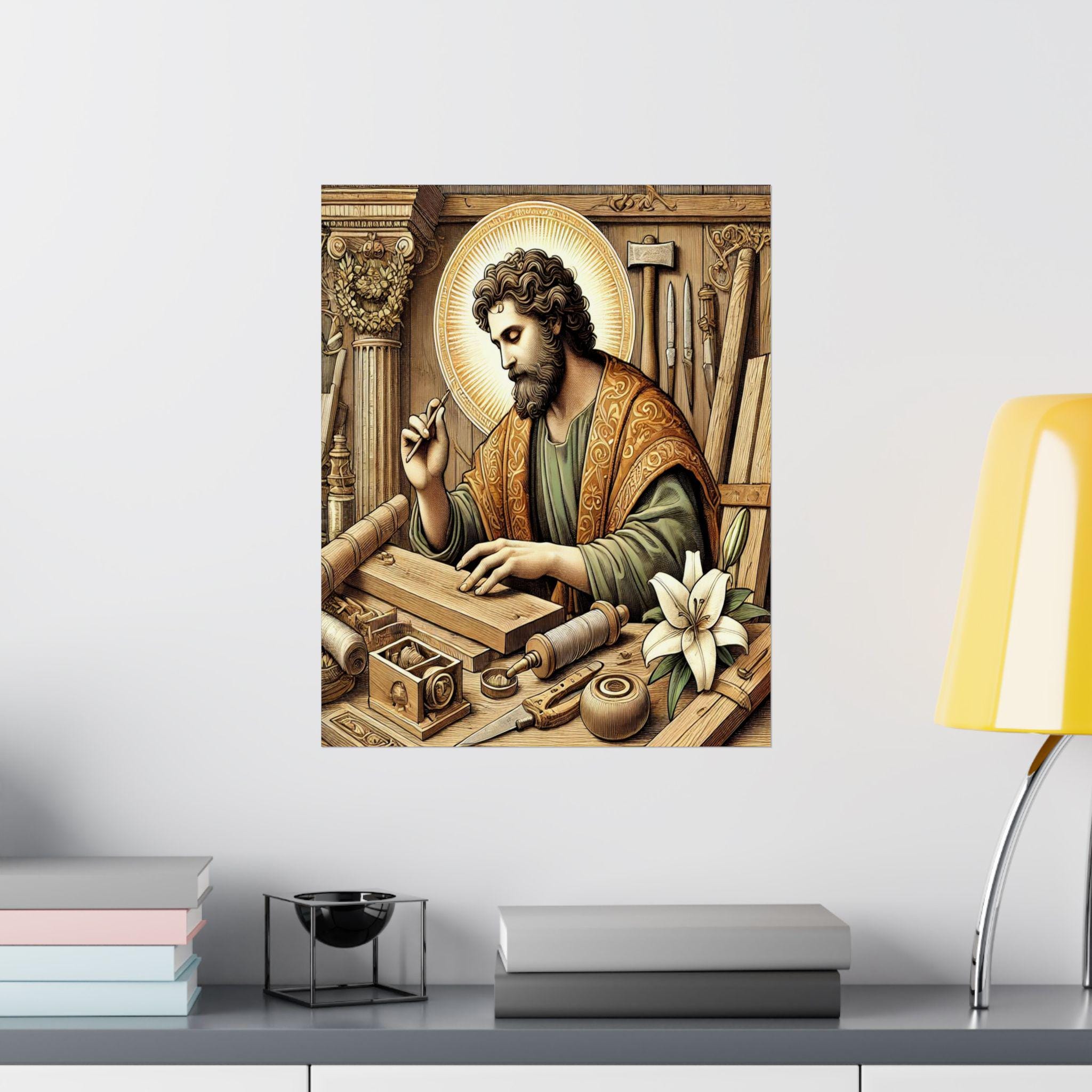 St. Joseph the Worker, Catholic Poster - Etsy