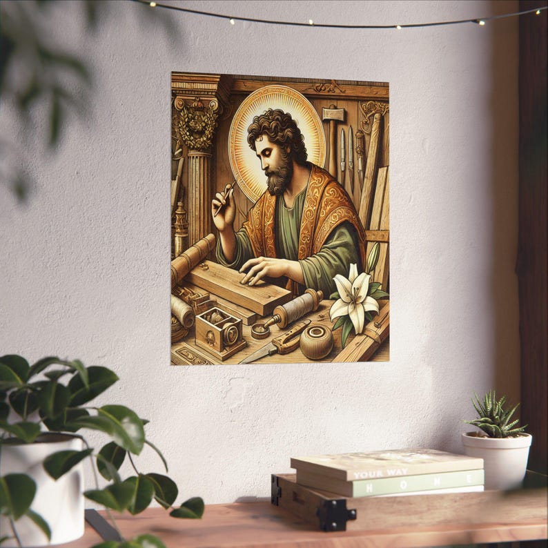 St. Joseph the Worker, Catholic Poster - Etsy