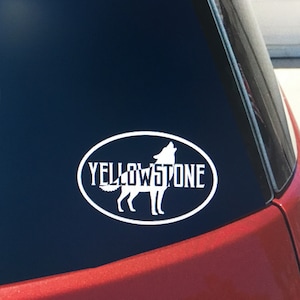 Yellowstone National Park Sticker, Wolf Decal, Yellowstone Car Decal - Etsy