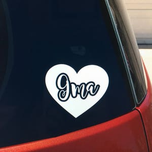 Gma Sticker, Gma Vinyl Car Window Decal, Grandma - Etsy
