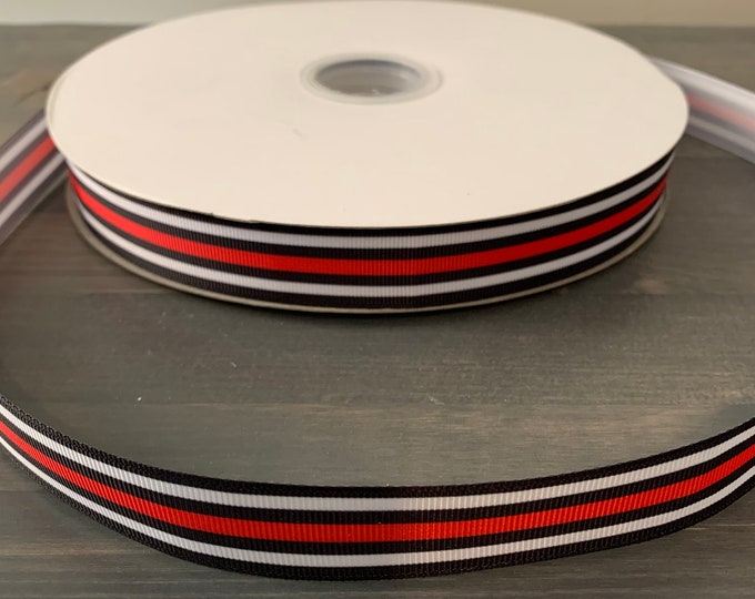 Thin Red Line Ribbon, 7/8 Grosgrain Ribbon, Firefighter Ribbon - Etsy