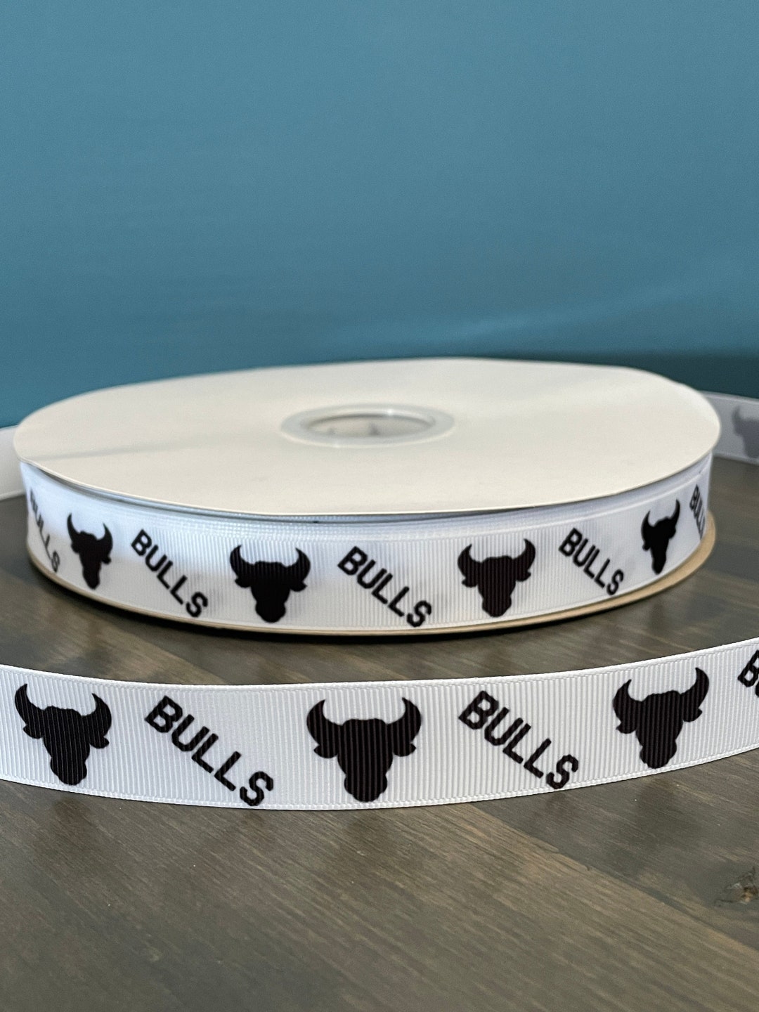 Bulls Ribbon, 7/8” Grosgrain Ribbon, School Mascot Ribbon, Ribbon for ...