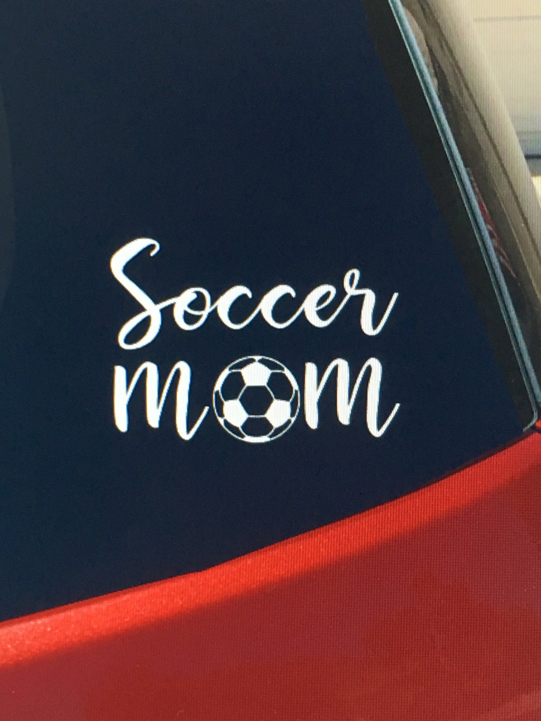 Soccer Mom Car Window Sticker Soccer Mom Vinyl Decal Cursive - Etsy