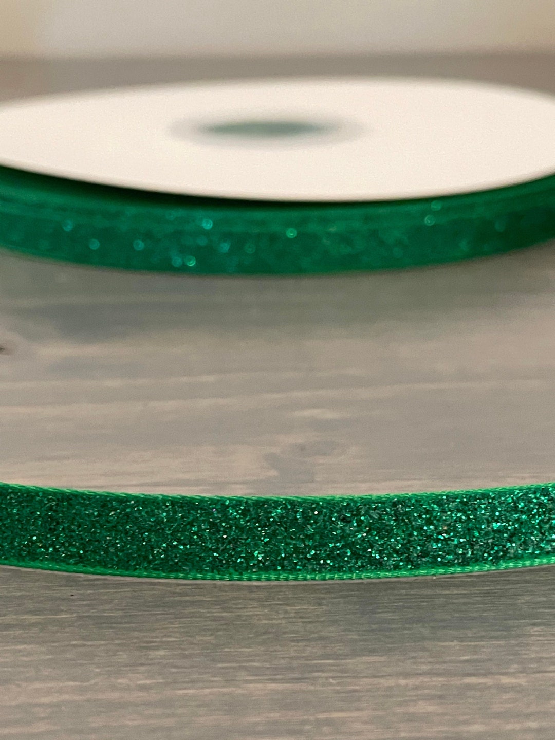 Green Glitter Ribbon, 3/8" Green Glitter Ribbon - Etsy