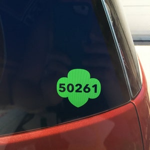 Scout Trefoil Decal Personalized With Troop Number, Trefoil Car Window ...