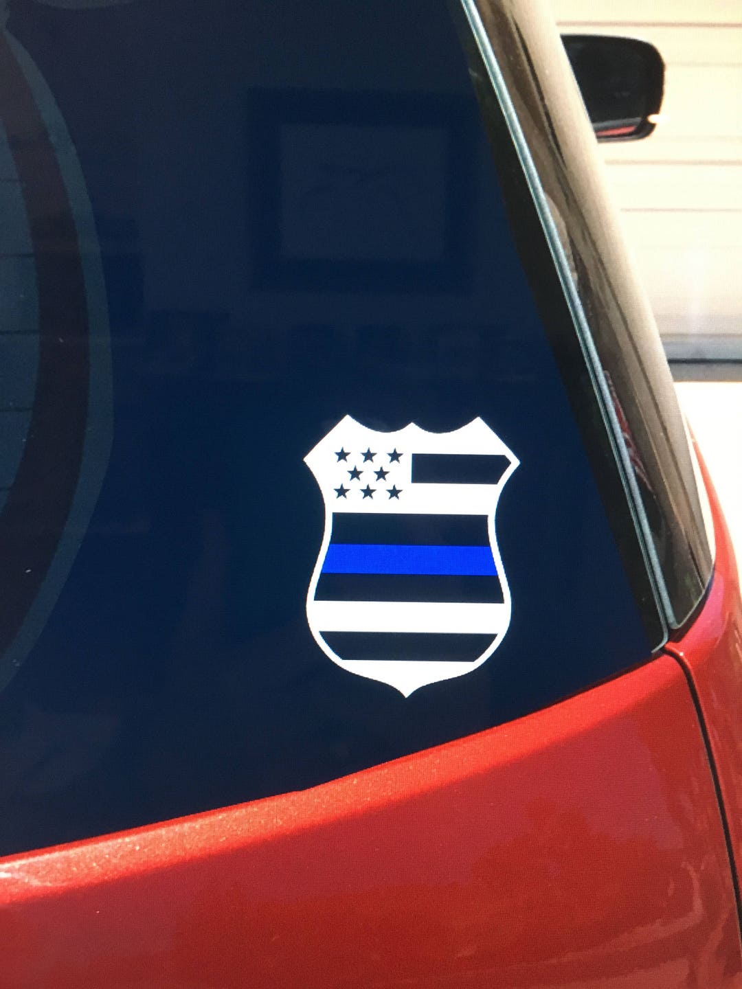 Thin Blue Line Car Decal, Police Badge Vinyl Sticker - Etsy