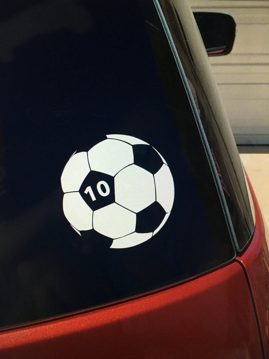 Soccer Ball With Personalized Number Vinyl Car Window Sticker - Etsy