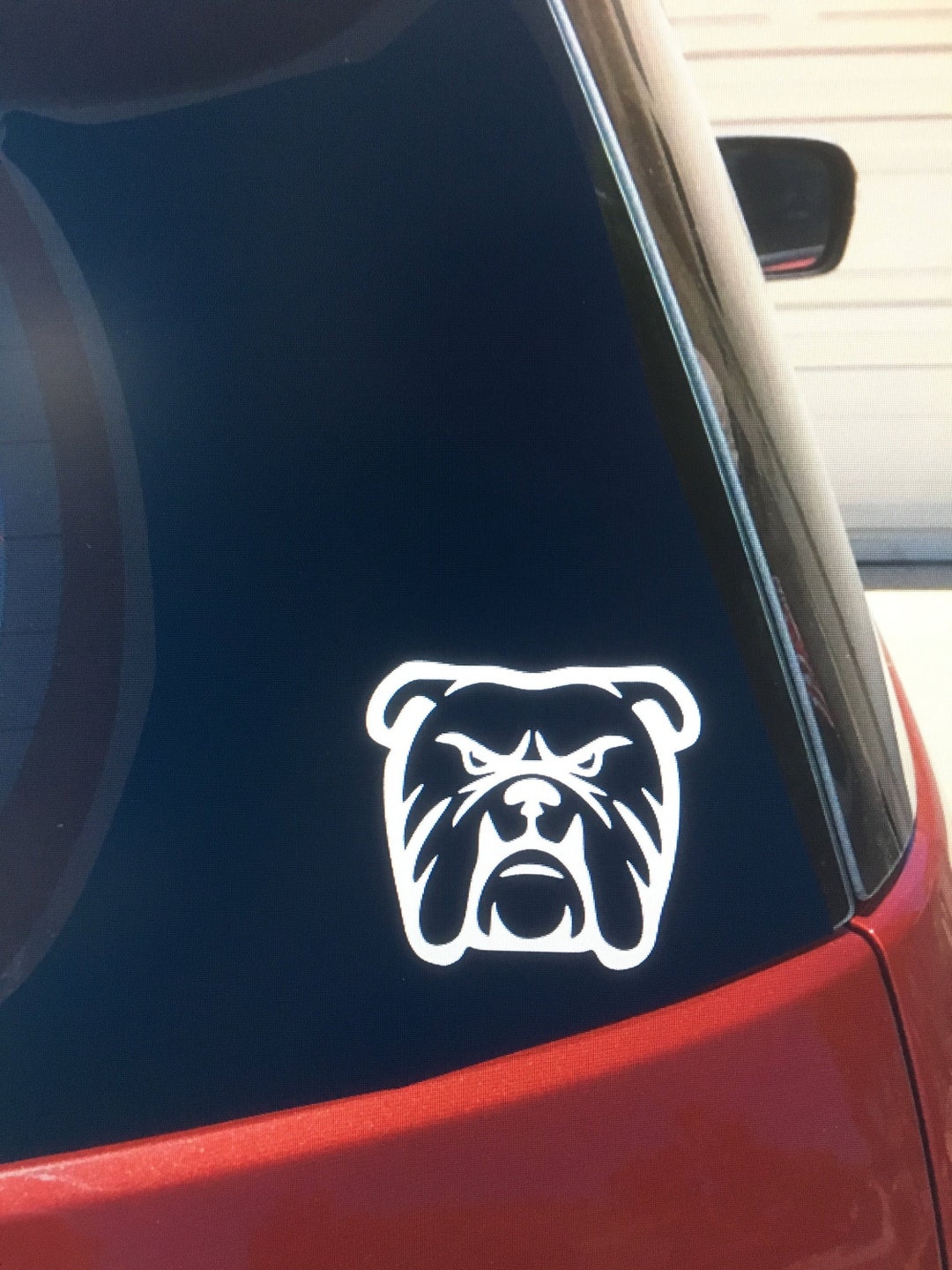 Bulldog Vinyl Car Window Decal, Bulldog Mascot Sticker, High School ...