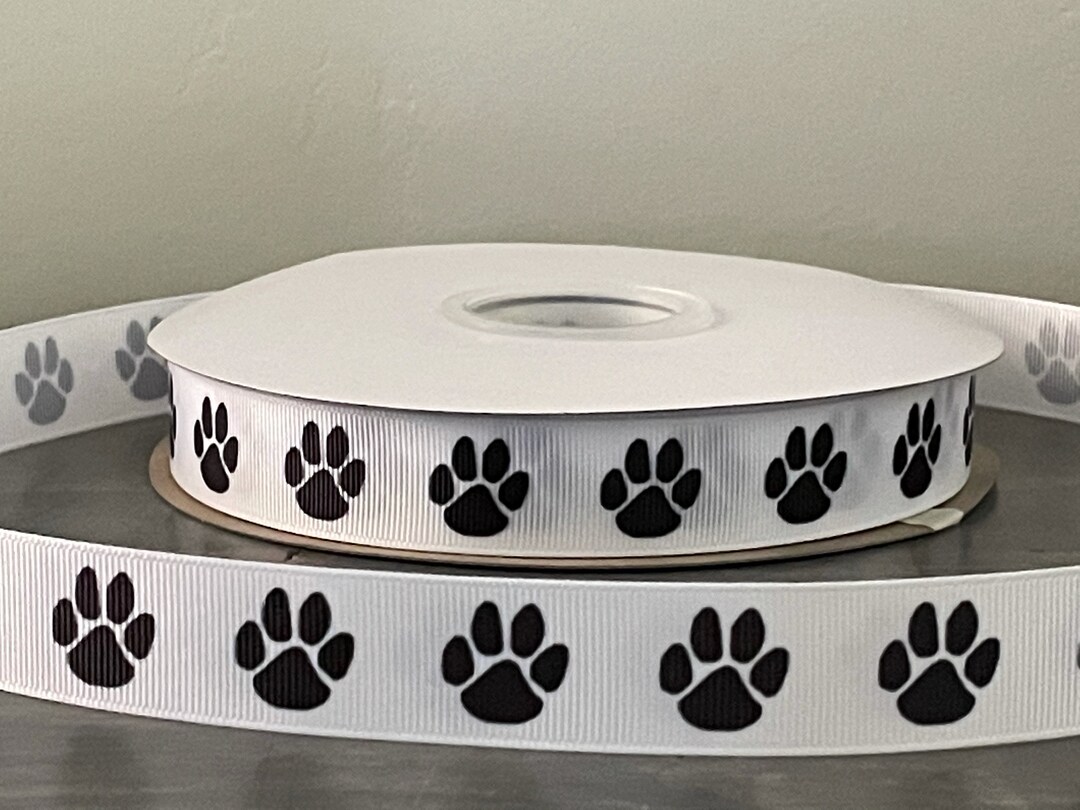 Paw Print Ribbon 7/8 Grosgrain Ribbon School Mascot Ribbon - Etsy