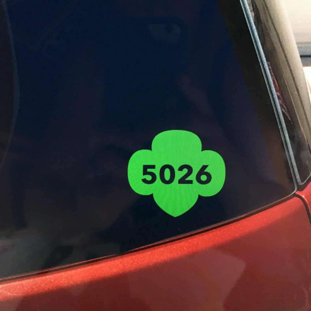 Scout Trefoil Decal Personalized With Troop Number, Trefoil Car Window ...