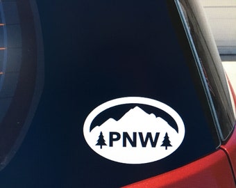 Pacific Northwest PNW Nature Icons EKG Vinyl Decal Car Decal Car ...
