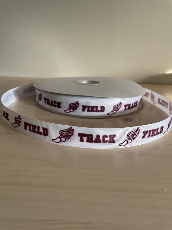 Track and Field Ribbon in Maroon 7/8 Grosgrain Ribbon - Etsy