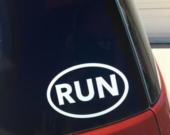 Run Vinyl Decal Sticker Runner Gift Run Car Decal - Etsy