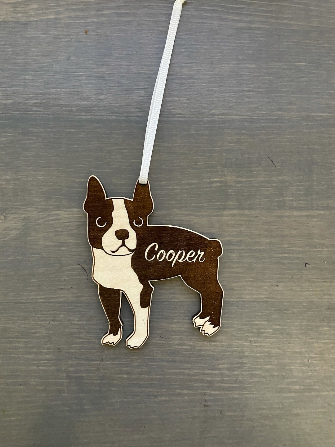 Boston Terrier Ornament, Personalized Boston Terrier Ornament With Dog ...