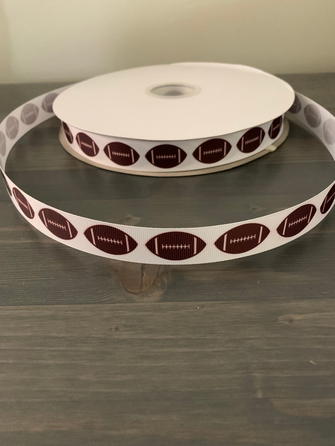 Football Ribbon, 7/8" Grosgrain Ribbon, Football - Etsy