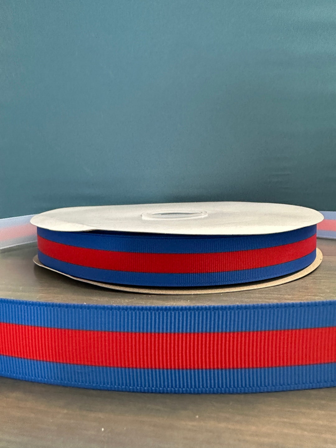 Red and Blue Striped Ribbon, 7/8” Grosgrain Ribbon, School Colors ...