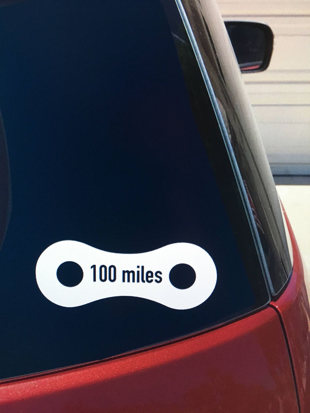 100 Miles Bike Ride Car Window Decal, Century Cycling Sticker, Bicycle ...