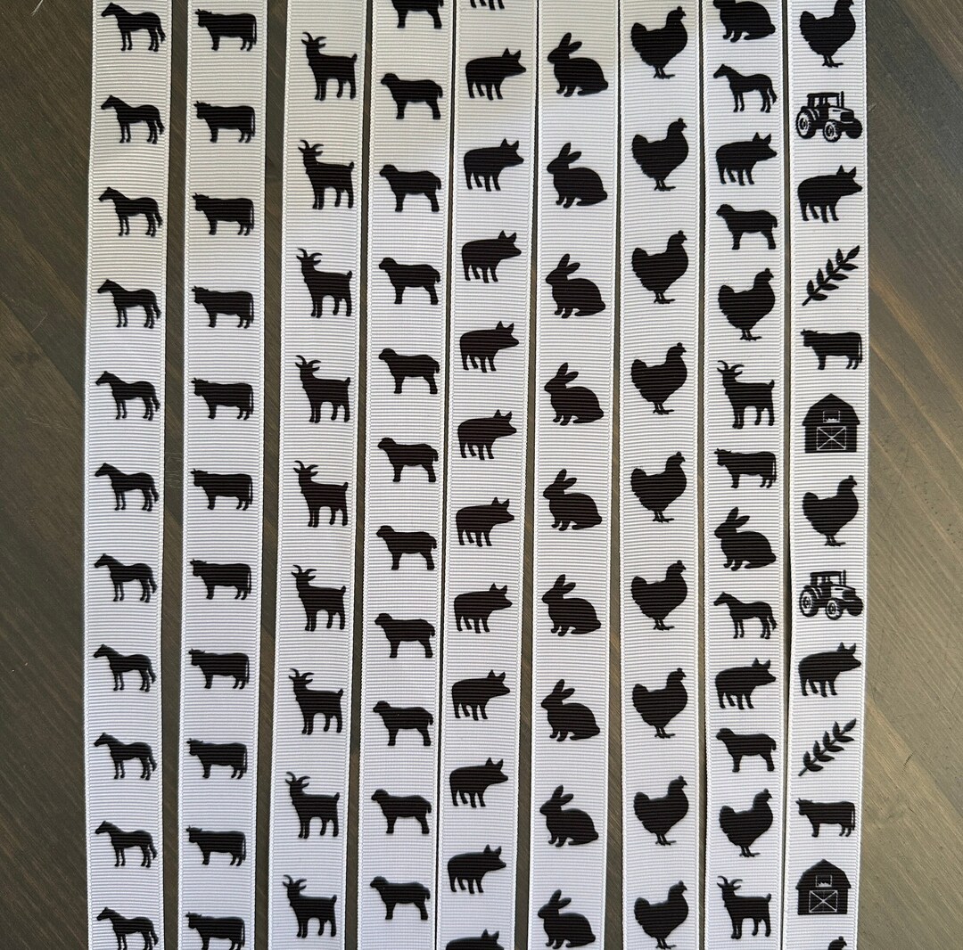 Farm Animal Ribbon, 7/8" Ribbon for Bows, Farm Animal Ribbon for Diy ...