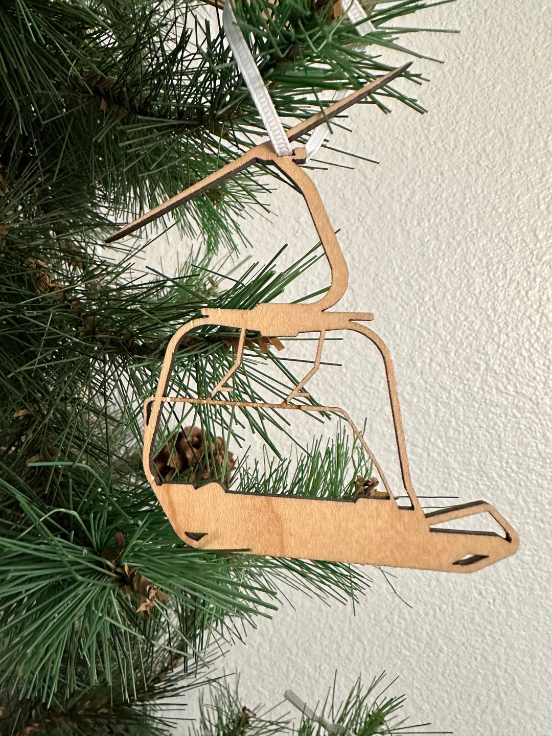 Chair Lift Ornament, Wooden Chair Lift Ornament, Skiing Chair Ornament ...