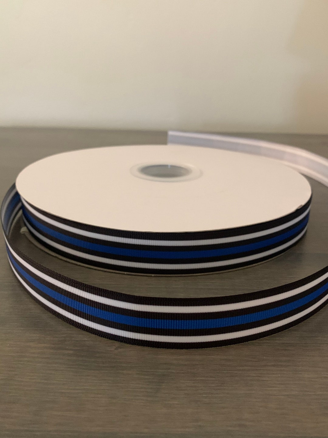 Thin Blue Line Ribbon 7/8 Grosgrain Ribbon - Etsy