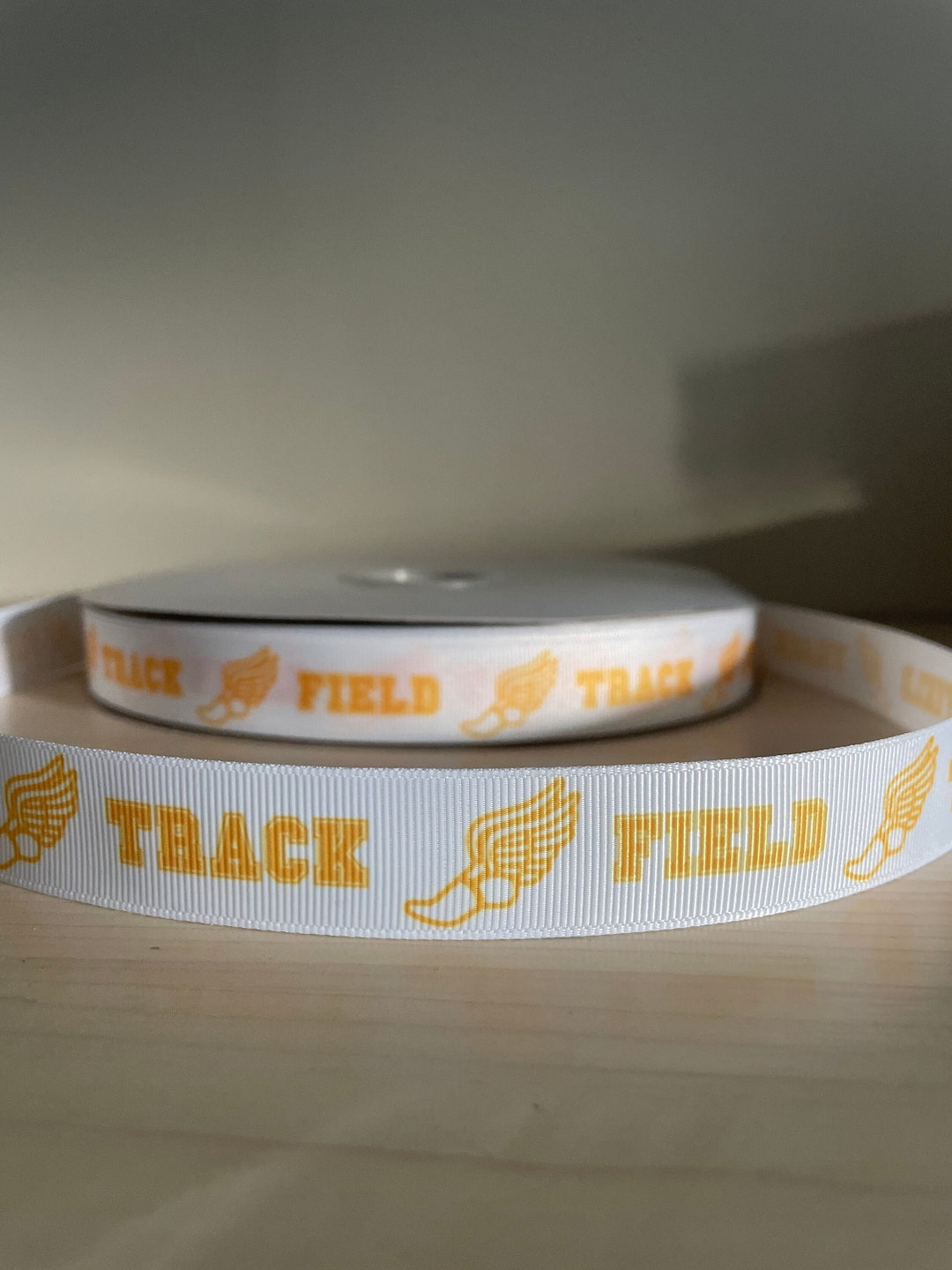 Track and Field Ribbon in Golden Yellow, 7/8" Grosgrain Ribbon, - Etsy