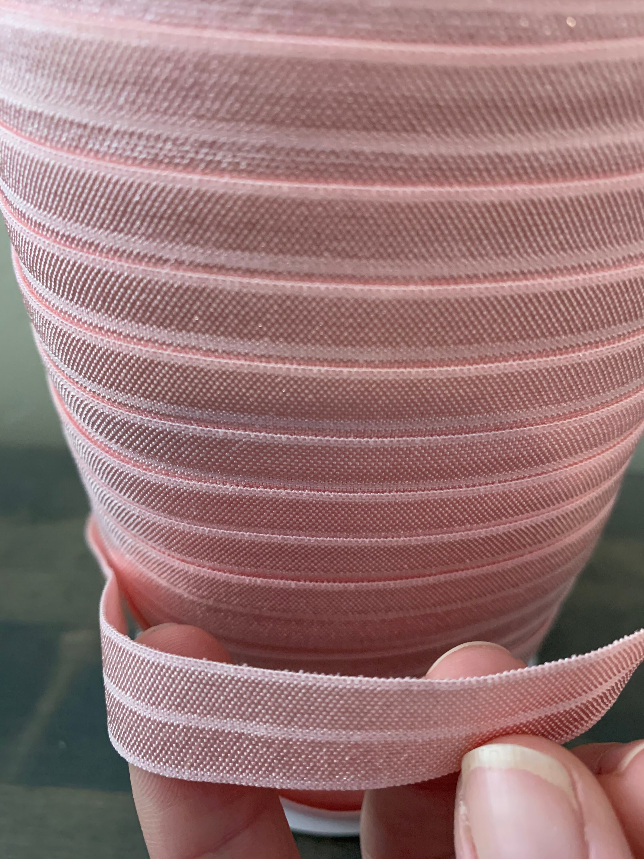 Elastic 5/8 fold over elastic light pink elastic | Etsy