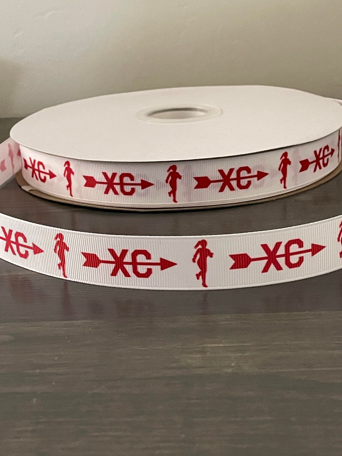 Xc Red and White Cross Country Ribbon 7/8 Grosgrain - Etsy