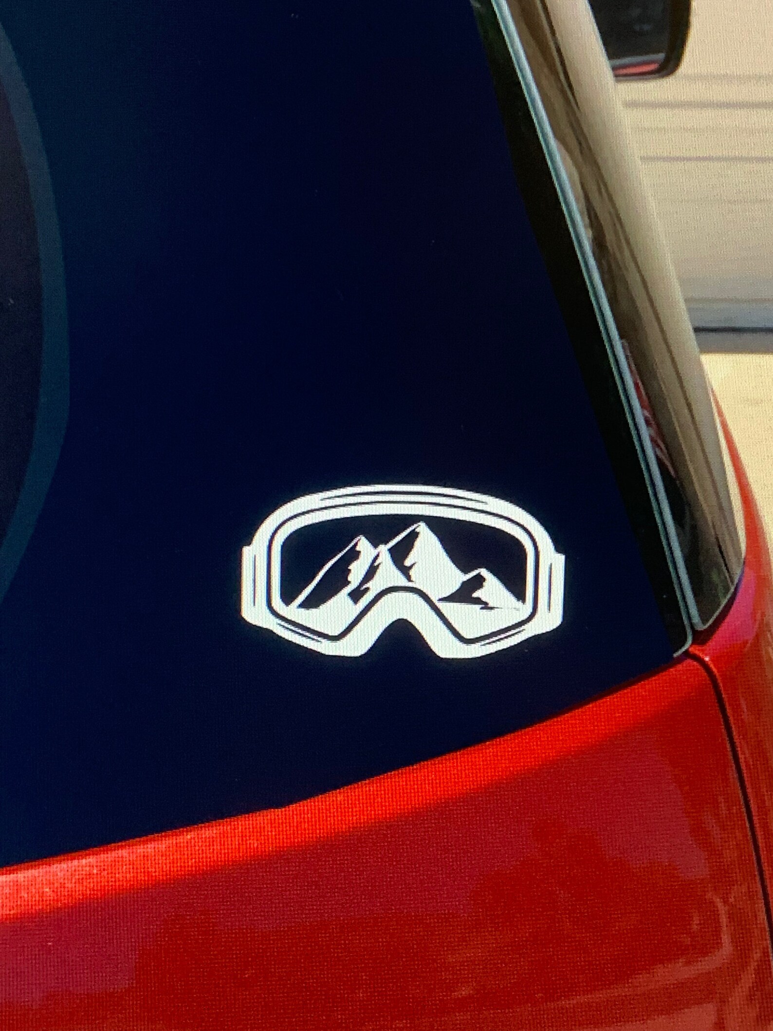 Ski Goggles Decal Ski Sticker Mountains Car Window Vinyl - Etsy