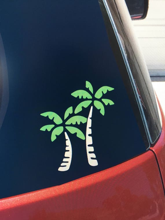 Palm trees vinyl decal palm tree sticker | Etsy