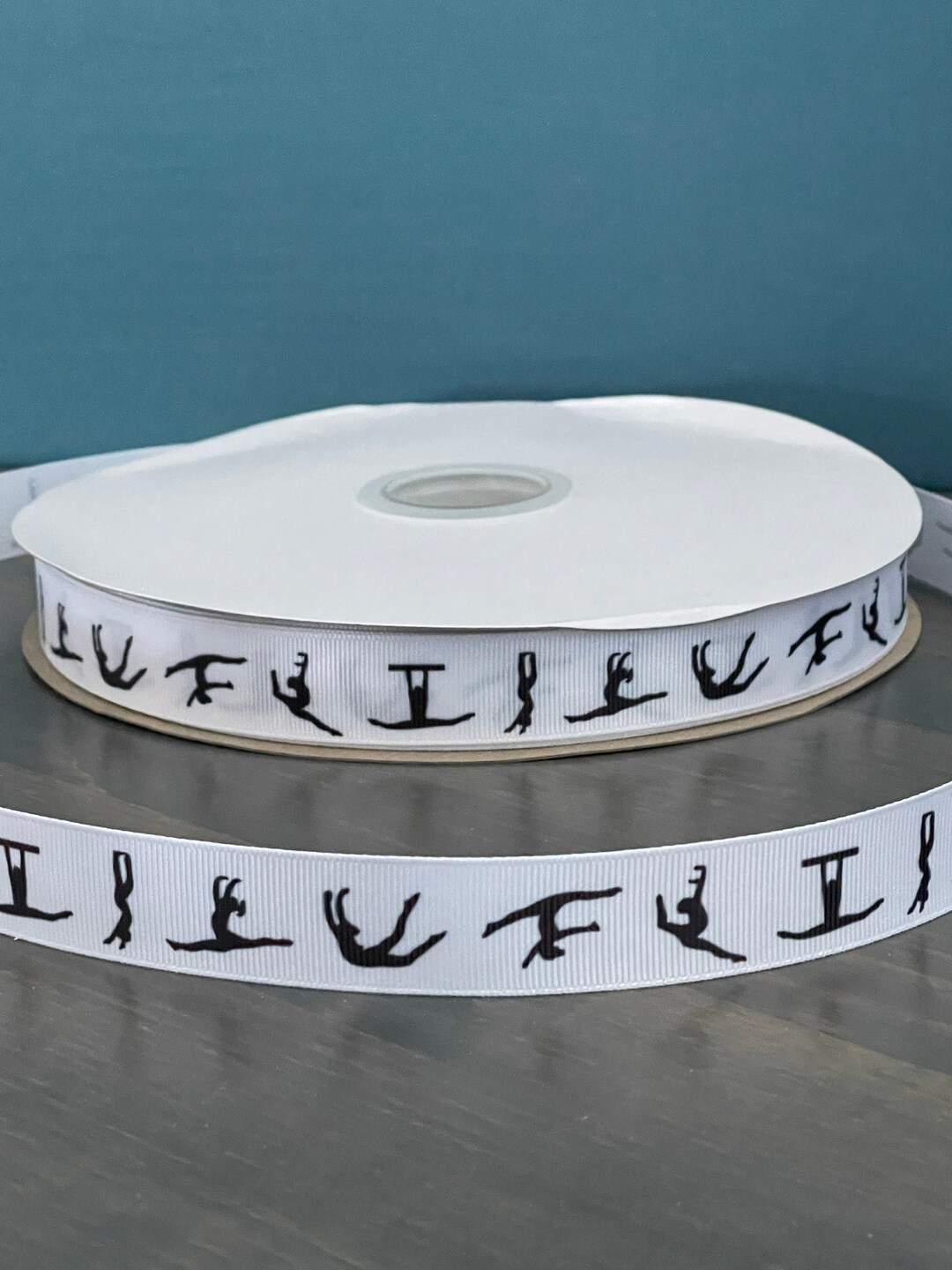 Gymnastic Ribbon, 7/8" Grosgrain Ribbon, Black and White Gymnastic ...
