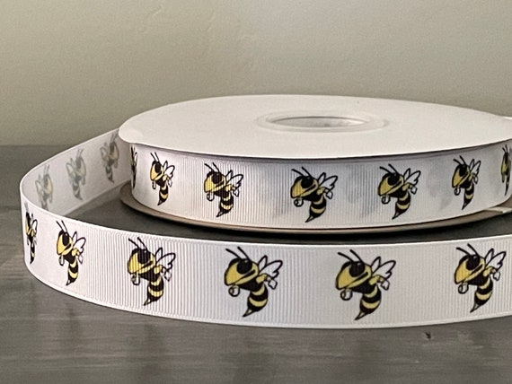 Bumblebee Print Ribbon 7/8 Grosgrain Ribbon School Mascot | Etsy