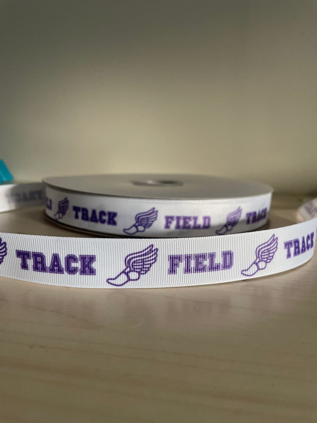 Track and Field Ribbon in Purple, 7/8" Grosgrain Ribbon, Purple Track ...